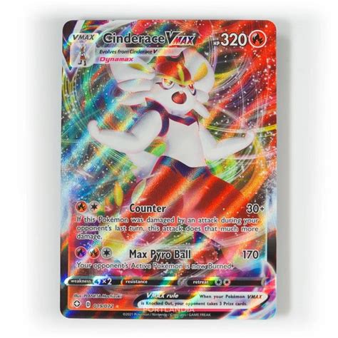 Pokemon Cinderace Vmax 019072 Swsh Shining Fates Full Art Card