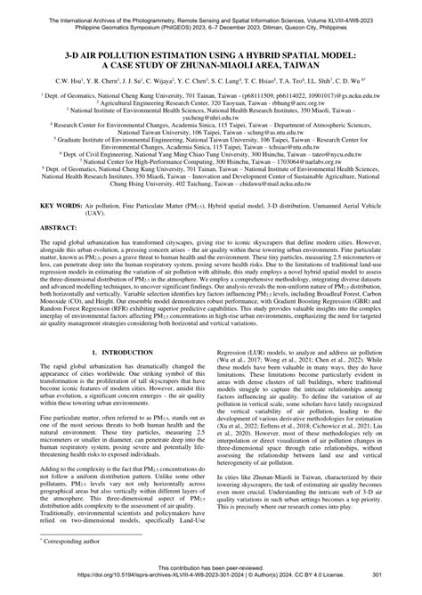 Pdf 3 D Air Pollution Estimation Using A Hybrid Spatial Model A Case