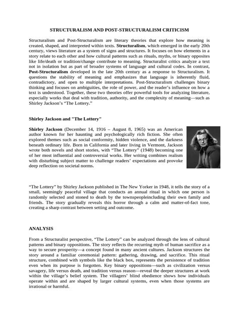 Structuralism Ang Post Structuralism Criticism Analysis Pdf Liberal