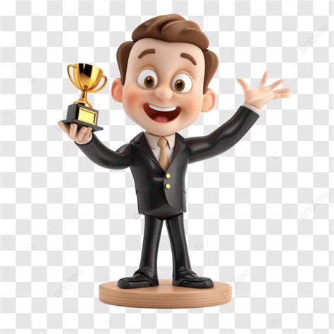 환한 미소를 지으며 머리 위로 상패를 높이 들고 있는 기뻐하는 3d 사업가 3d 사업가 사업가 리프팅 실업가 Png 일러스트 및 이미지 에 대한 무료 다운로드