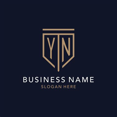 Yn Initial Logo Monogram With Simple Luxury Shield Icon Design 13865747