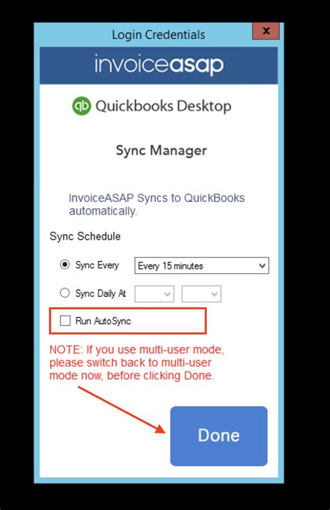 Sync Error Unable To Log Into Invoiceasap Please Close The Connector Then Reopen Connector