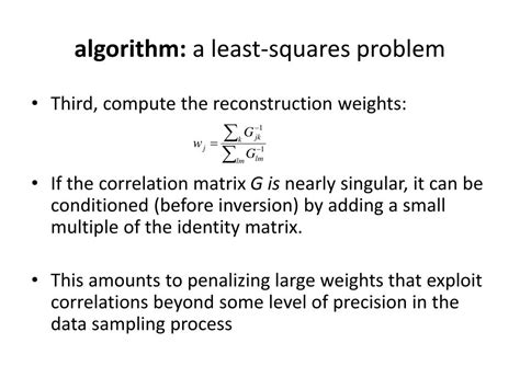 Ppt Nonlinear Dimensionality Reduction By Locally Linear Embedding