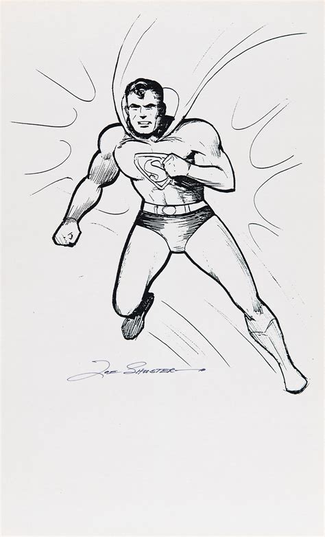 Joe Shuster Signed Superman Print Rr Auction
