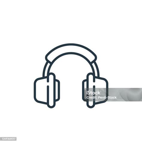 흰색 배경에서 격리된 헤드폰 벡터 아이콘입니다 웹 사이트 디자인 및 모바일 앱 개발을위한 개요 얇은 라인 헤드폰 아이콘 얇은 선 헤드폰 개요 아이콘 벡터 그림 Dj에 대한