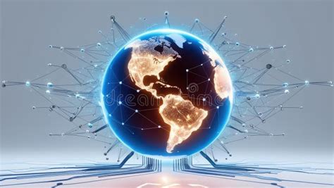 Earth With Connected Lines And Connections Illustrating Global Networks And Digital Interactions