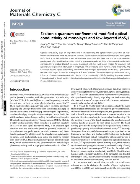 Pdf Excitonic Quantum Confinement Modified Optical Conductivity Of