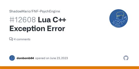 Lua C Exception Error · Issue 12608 · Shadowmario Fnf Psychengine · Github