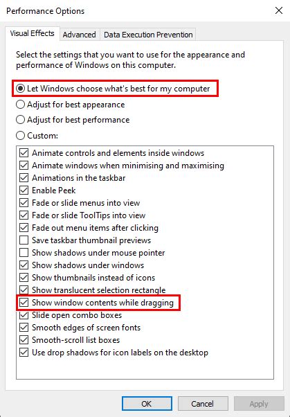 Gui Functionality Is Affected By The Show Window Content While Dragging Option Faq