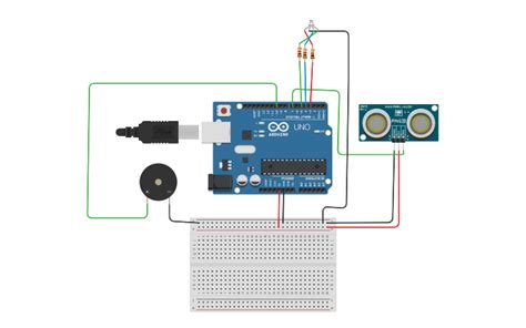 Circuit Design Ultrasonic Tinkercad
