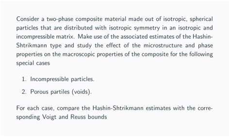 Solved Consider A Two Phase Composite Material Made Out Of
