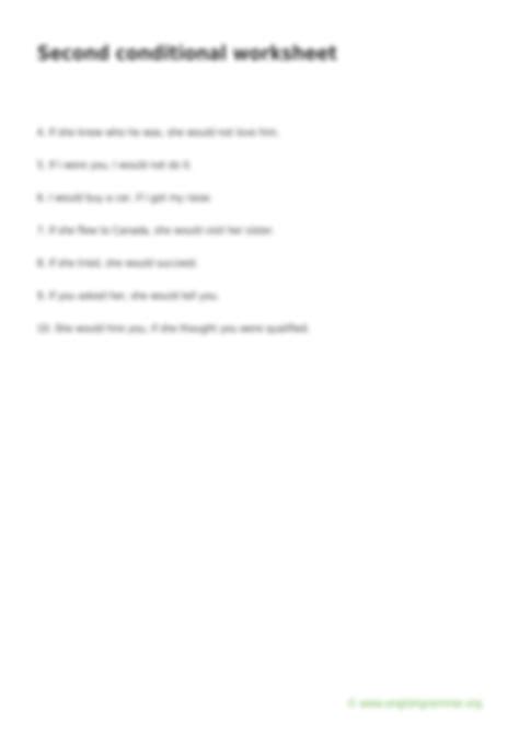SOLUTION: Second conditional worksheet - Studypool