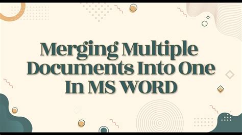 Merging Multiple Documents Into One In MS Word YouTube