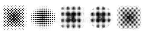 Halftone Effect Design Elements Halftone Shapes Stock Illustration