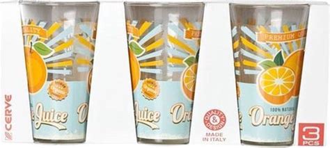 Cerve Nadia Bio Vintage Orange Longdrinkglas 31 Cl Set 3 Bol