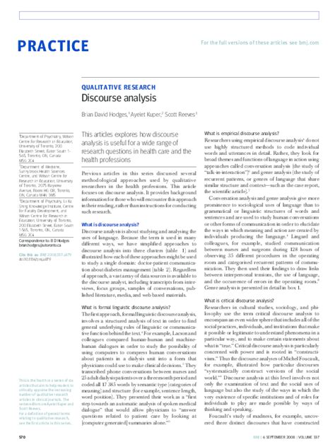 Pdf Discourse Analysis