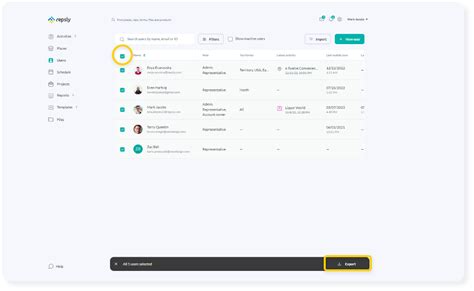 how to export new user list repsly knowledge base