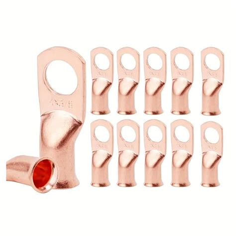 12pcs 4awg 38 구리 링 터미널 러그 와이어 러그 링 터미널 커넥터 압착 터미널 키트 자동차 배터 Temu