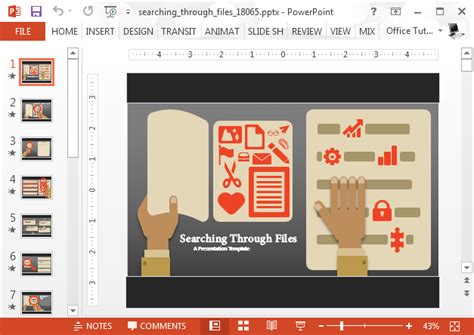 Animated File Search PowerPoint Template SlideHunter Com