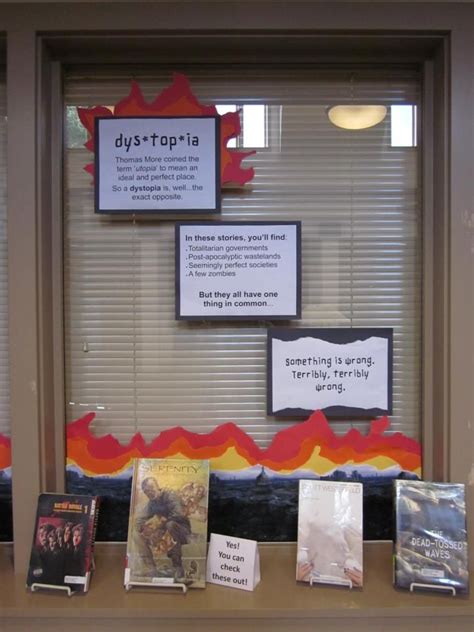 Dystopian Fiction School Library Displays Library Signs Library Displays