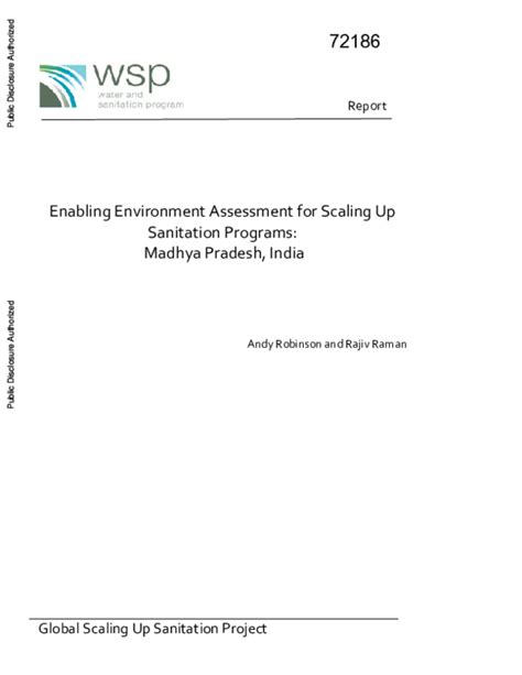 Pdf Madhya Pradesh India Global Scaling Up Sanitation Project Enabling Environment
