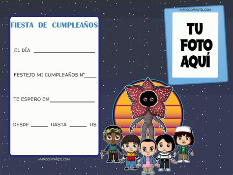 Tarjetas Stranger Things Para Imprimir Marcos Infantiles