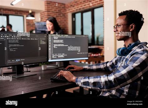 Software Developer Working On New User Interface With Online System To
