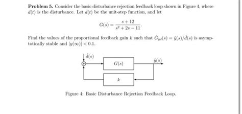 solved problem 5 consider the basic disturbance rejection