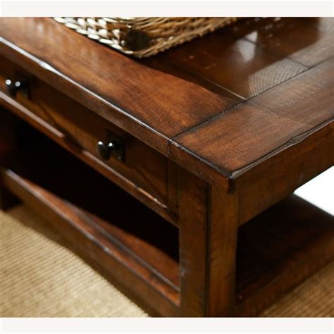 Pottery Barn Benchwright Rectangular Wood Coffee Table Aptdeco