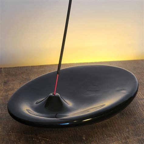 Shiny Black Stick Incense Holder Meditation T Ceramic Product For