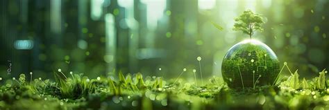 Photo Realistic Green Data Visualization For Environmental Reporting Concept Data Visualization