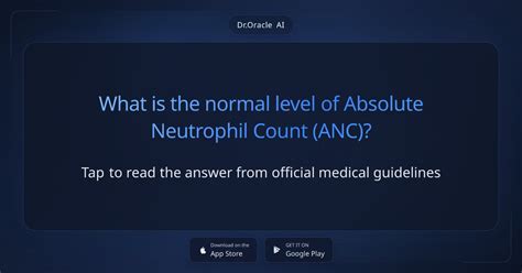 What Is The Normal Level Of Absolute Neutrophil Count Anc