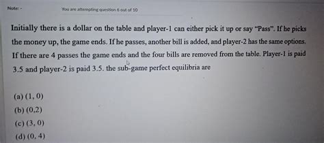 note you are attempting question 6 out of 10