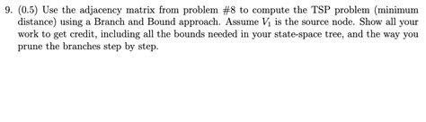 Solved 05 ﻿use The Adjacency Matrix From Problem 8 ﻿to