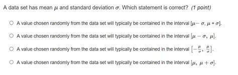 [solved] A Data Set Has Mean Mu And Standard Deviation S