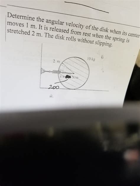 Solved Determine The Angular Velocity Of The Disk When Its