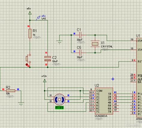 基于proteus的51单片机步进电机控制仿真详解（uln2003a驱动按键控制）proteus 步进电机 Csdn博客