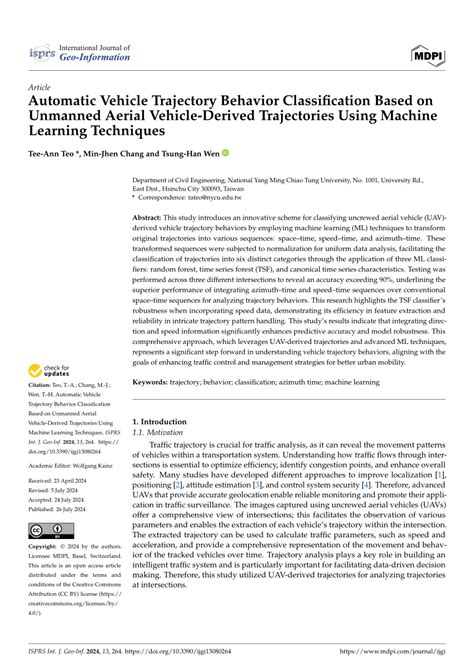 Pdf Automatic Vehicle Trajectory Behavior Classification Based On Unmanned Aerial Vehicle