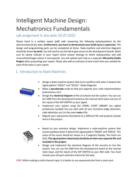 IMDL Lab Assignment Intelligent Machine Design Mechatronics Fundamentals Lab Assignment