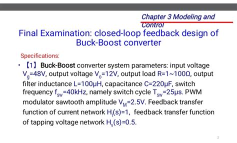 solved 【1】 buck boost converter system parameters input