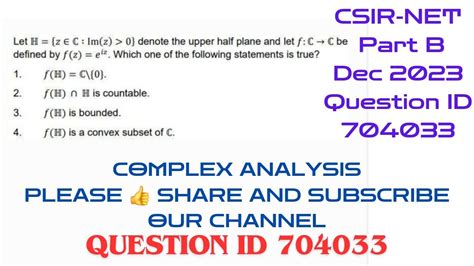 Csir Net Mathematics December 2023 Paper Solution Questionid704033 Mathslover2023 Youtube