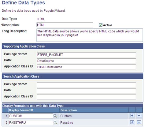 Defining Pagelet Wizard Transformation Types Display Formats And Data