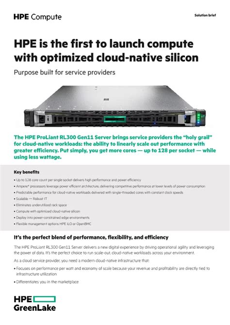 Hpe Is The First To Launch Compute With Optimized Cloud Native Silicon