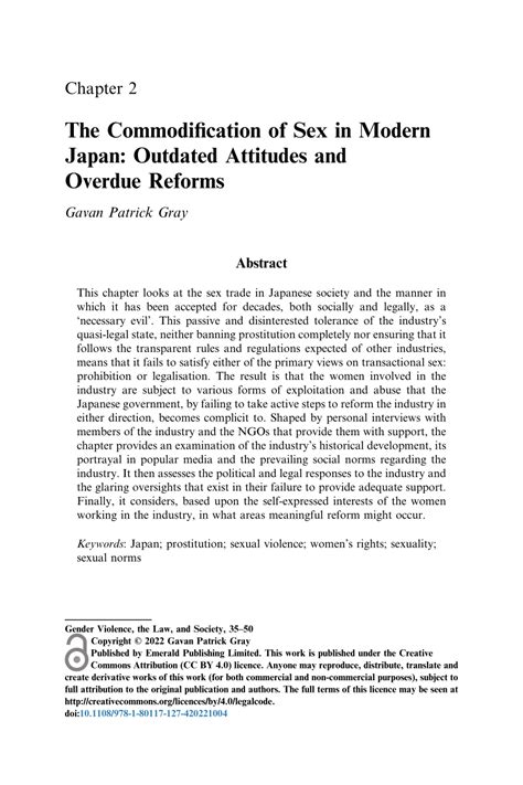 Pdf The Commodification Of Sex In Modern Japan Outdated Attitudes