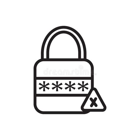 Wrong Password Code Icon Flat Line Symbol Set Stock Vector Illustration Of Access Code 340399305