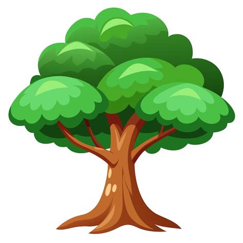 Ilustrasi Vektor Pohon Clipart Gaya Kartun Png Di Latar Belakang Putih