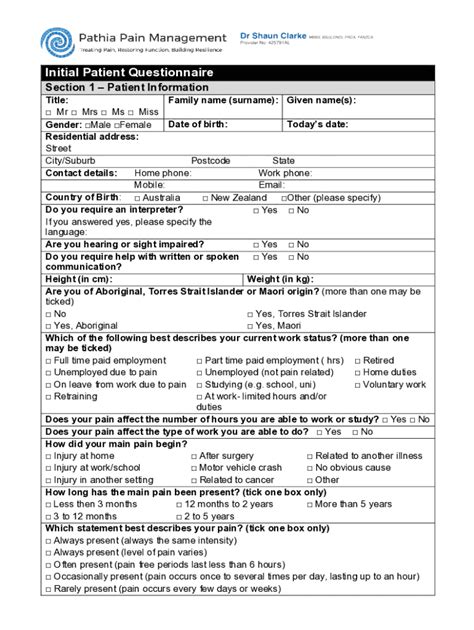 Fillable Online Patient S First Name Gender Date Of Birth DD MM Fax Email Print PdfFiller