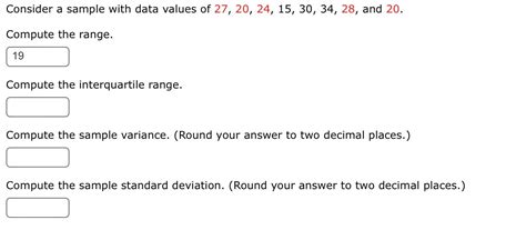 Solved Consider A Sample With Data Values Of Chegg