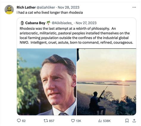 Rhodesia Was A Bumfuck Ethnostate Which Lost As Soon As It Fought Anyone With A Gun R