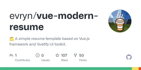GitHub Evryn Vue Modern Resume A Simple Resume Template Based On Vue Js Framework And